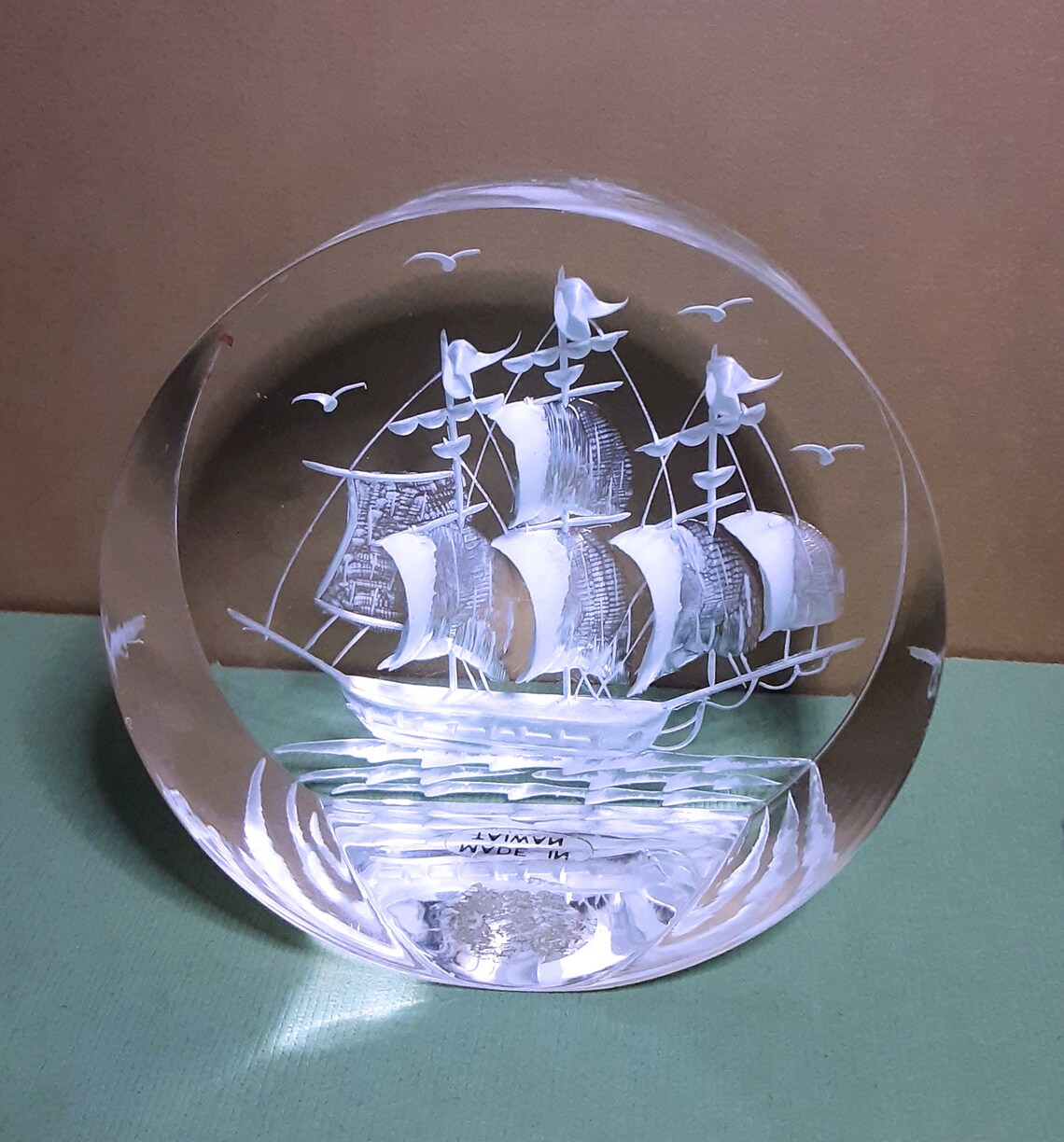 Tall Ship Acrylic Paperweight by Russ Berrie and Co. - Etsy