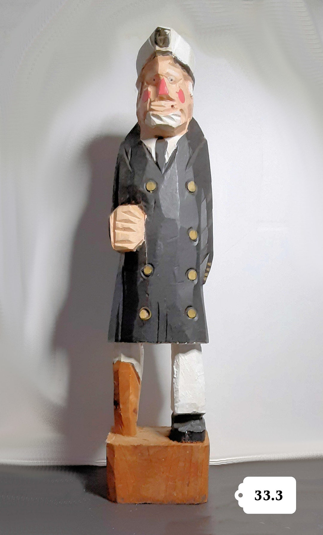 Vintage Hand Carved and Painted Wood Sea Captain - Etsy
