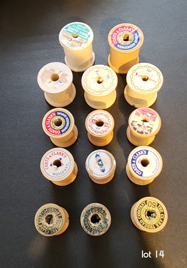 Vintage, Wood, Thread Spools, Craft, Supply, Collectible, Farmhouse ...