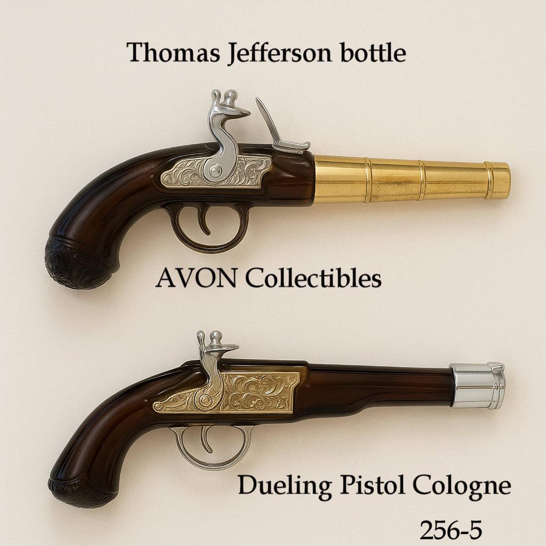 Avon Vintage Cologne Bottles – Thomas Jefferson Handgun & Dueling ...