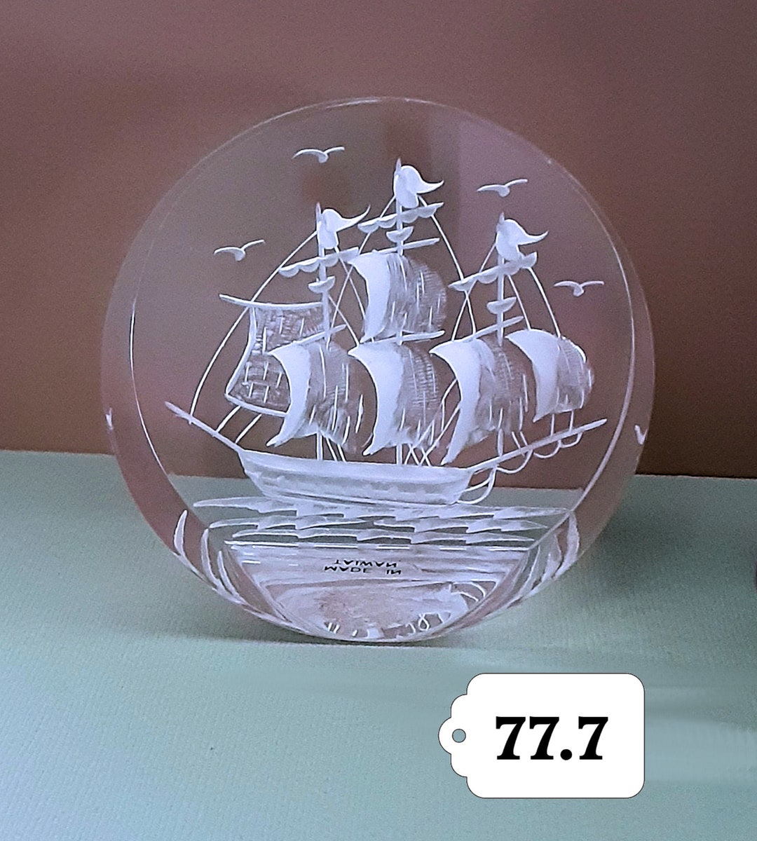 Tall Ship Acrylic Paperweight by Russ Berrie and Co. - Etsy
