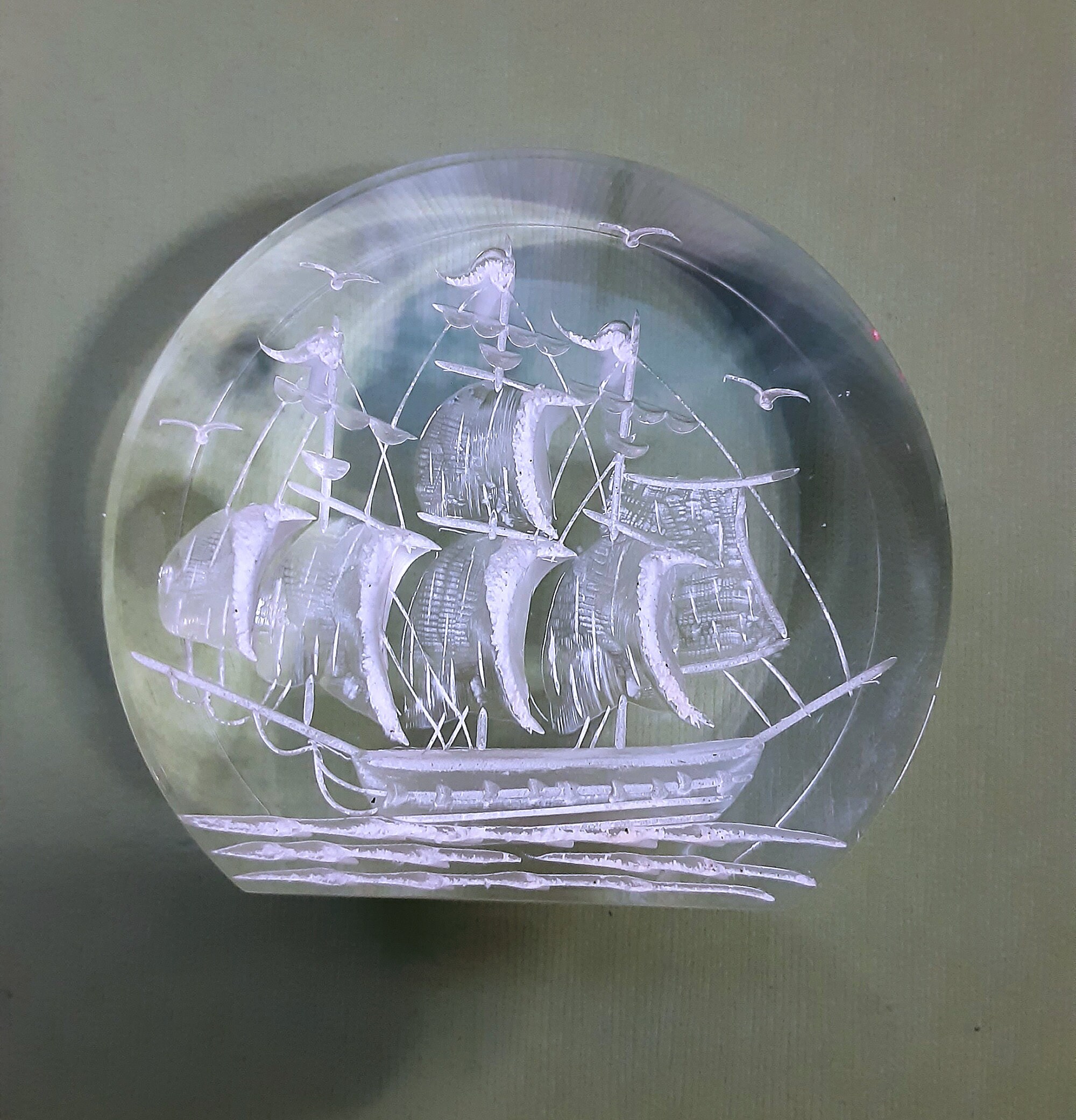 Tall Ship Acrylic Paperweight by Russ Berrie and Co. - Etsy