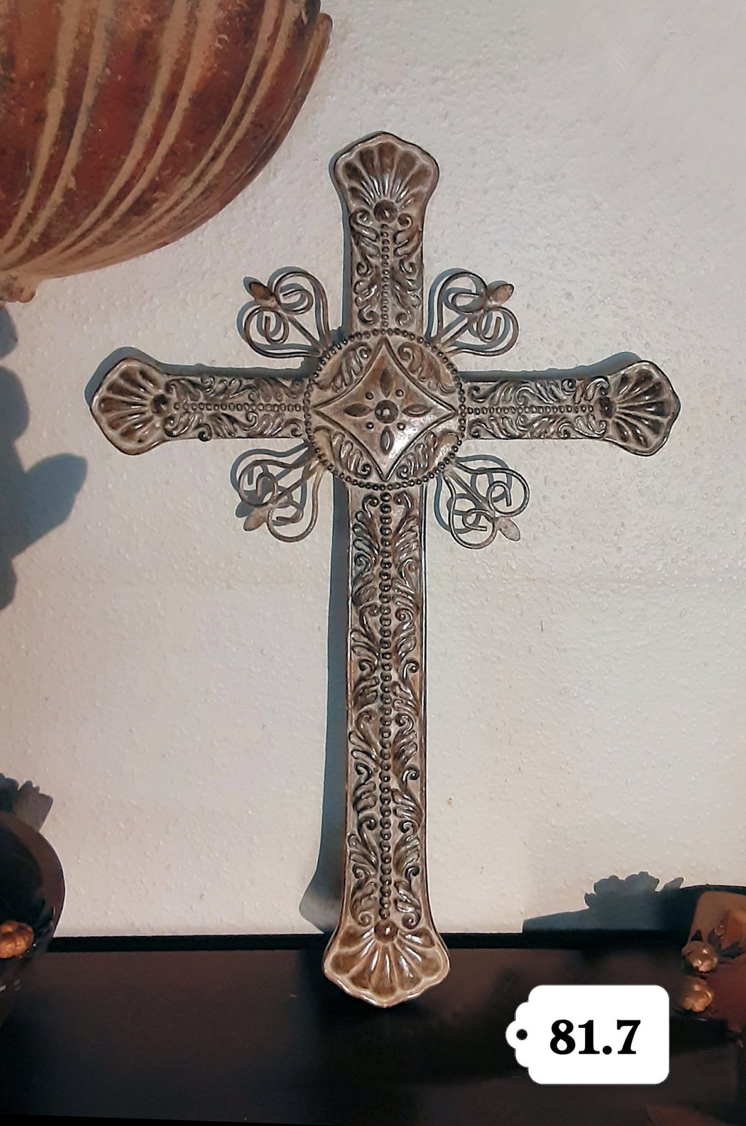 Cross, Resin, Metal Scroll Design - Etsy
