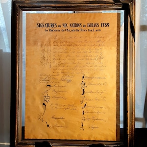 Framed Parchment Document, Signatures of Six Nations of Indians 1769 - Etsy