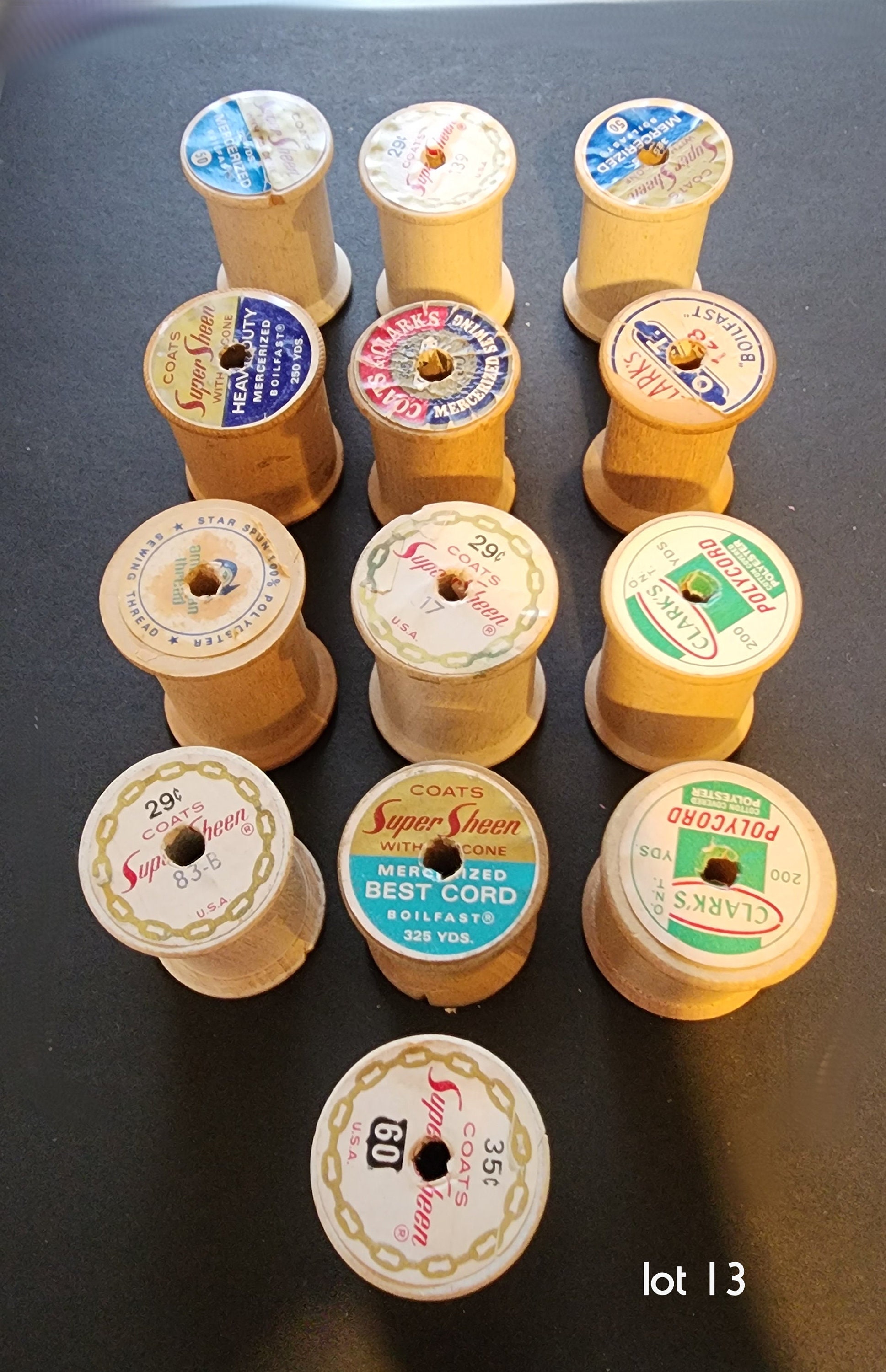 Vintage, Wood, Thread Spools, Craft, Supply, Collectible, Farmhouse ...