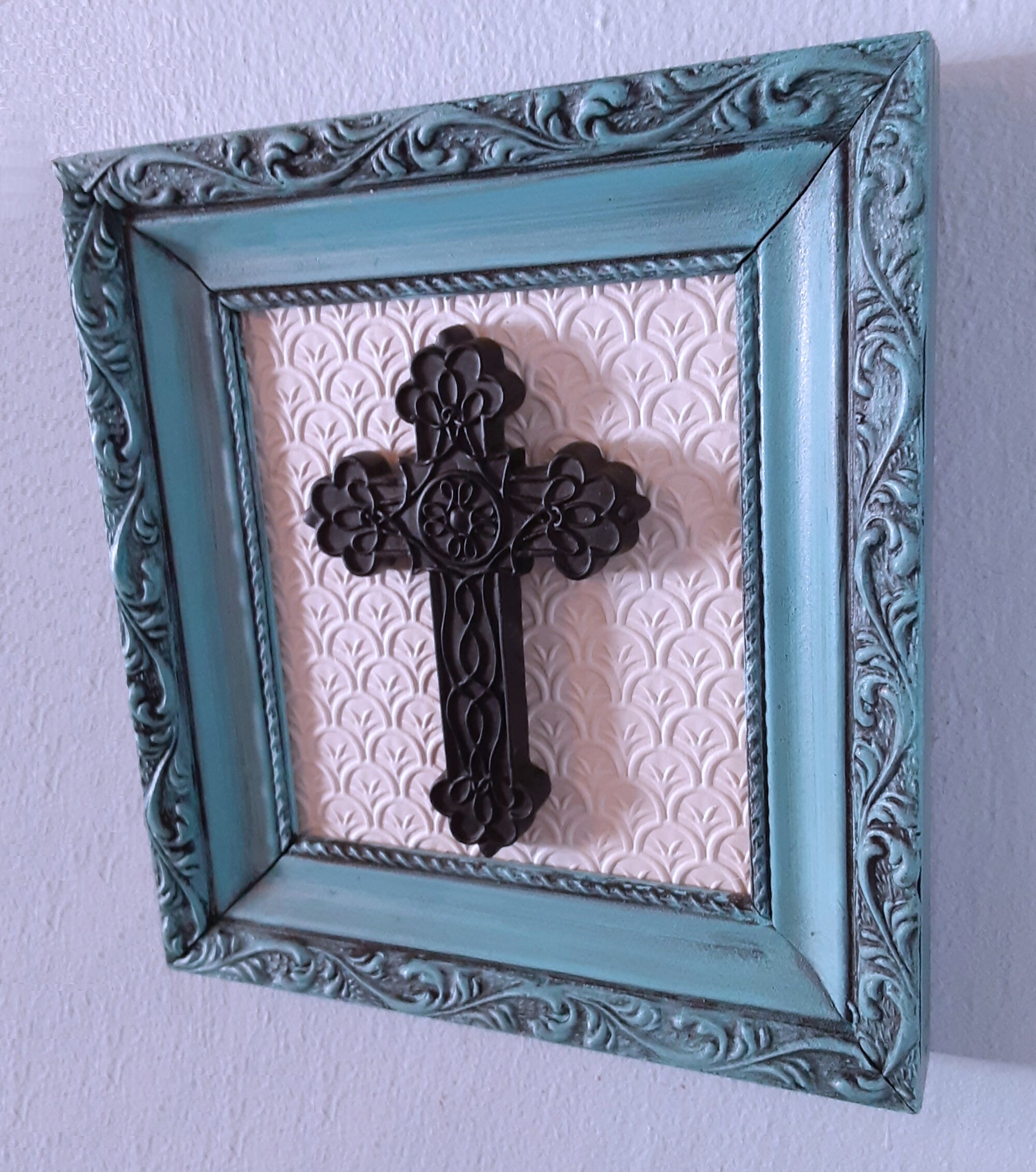 Framed, Cross, 3-dimensional, Wall Decor, 10.25 X 9.5 - Etsy
