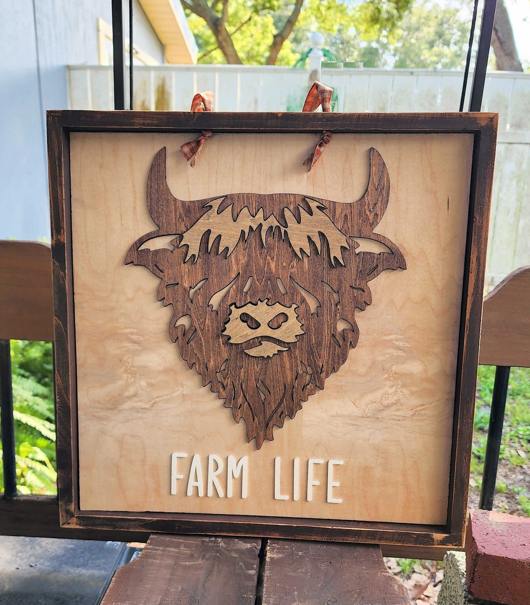 Highland Cow Wall Art – Laser Cut Multilayer Wood Framed Farm Life ...