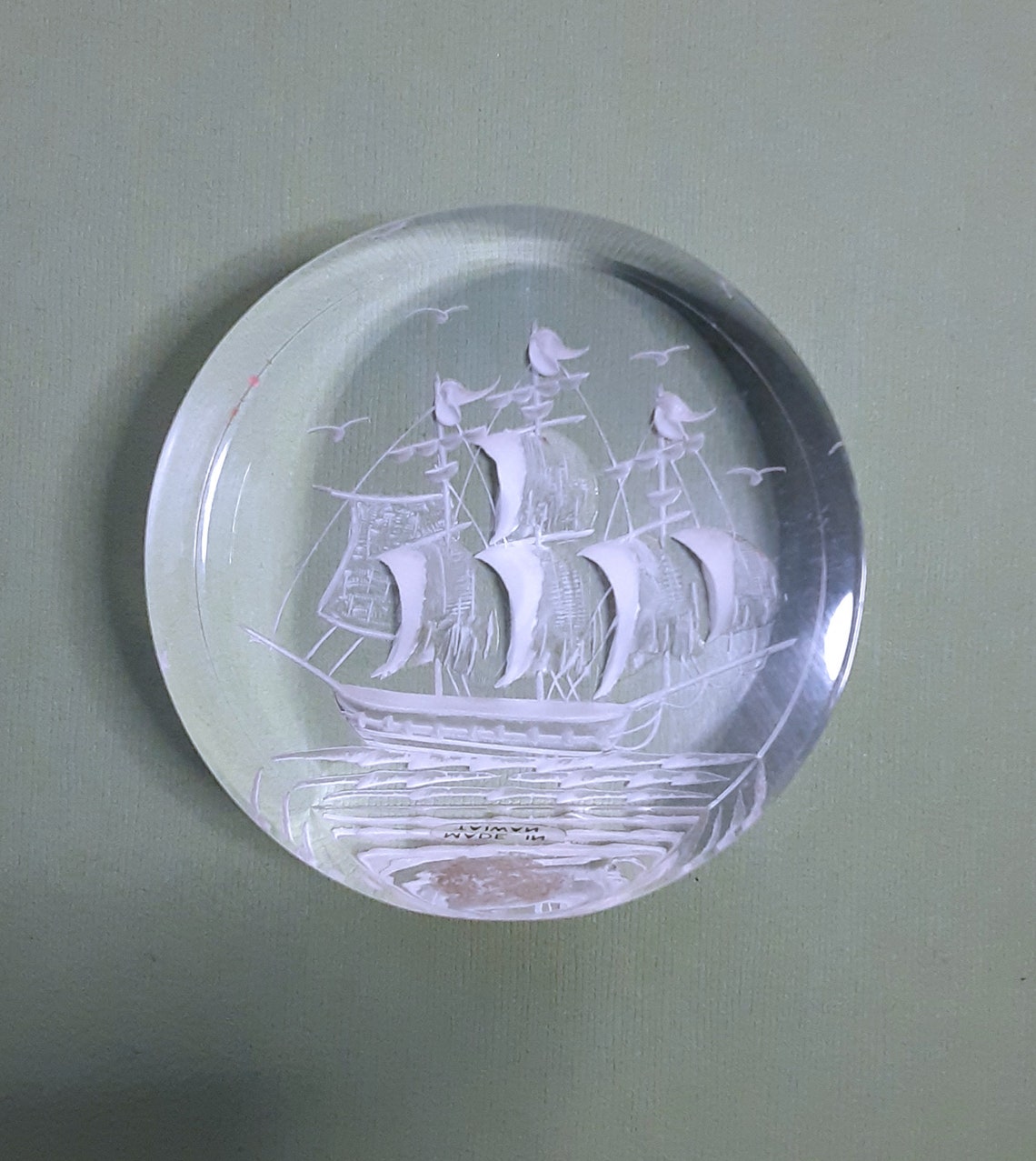 Tall Ship Acrylic Paperweight by Russ Berrie and Co. - Etsy