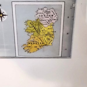 Framed, Irish Map, Red Laser Cut Heart - Etsy