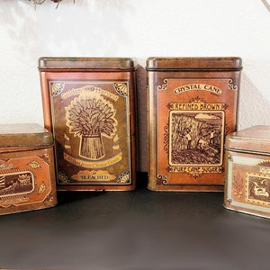 Cheinco Set of 4, Vintage, 1970s, Tin, Metal, Kitchen Canisters - Etsy
