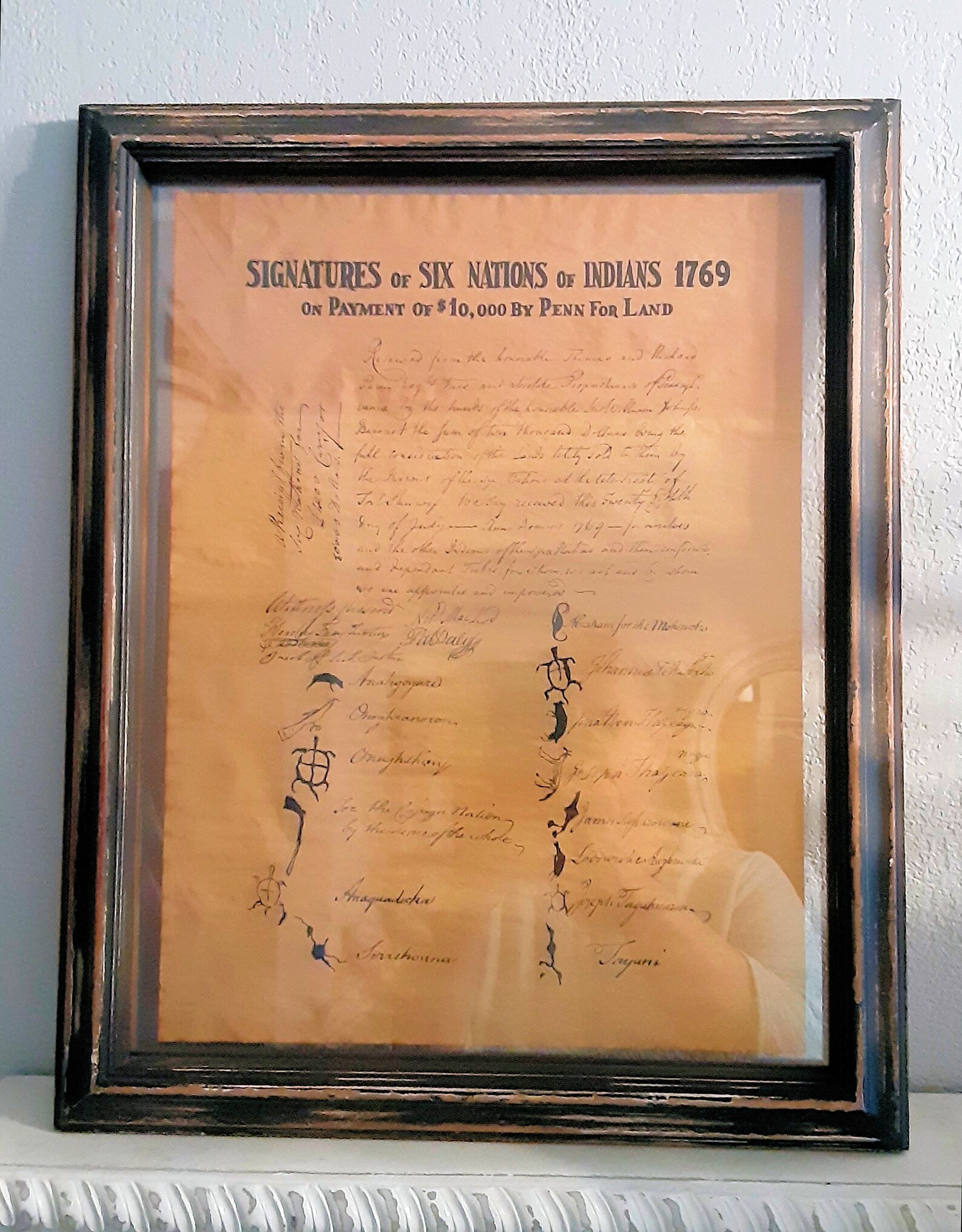 Framed Parchment Document, Signatures of Six Nations of Indians 1769 - Etsy