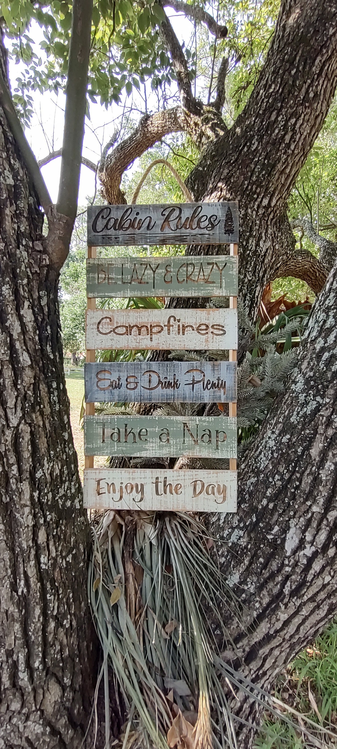 Rustic, Wood, Laser Engraved, Cabin Rules, Sign, Rope Hanger - Etsy