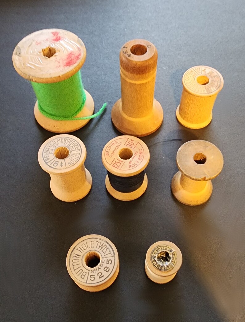 Vintage, Wood, Thread Spools, Craft, Supply, Collectible, Farmhouse ...
