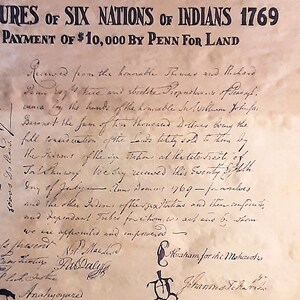 Framed Parchment Document, Signatures of Six Nations of Indians 1769 - Etsy