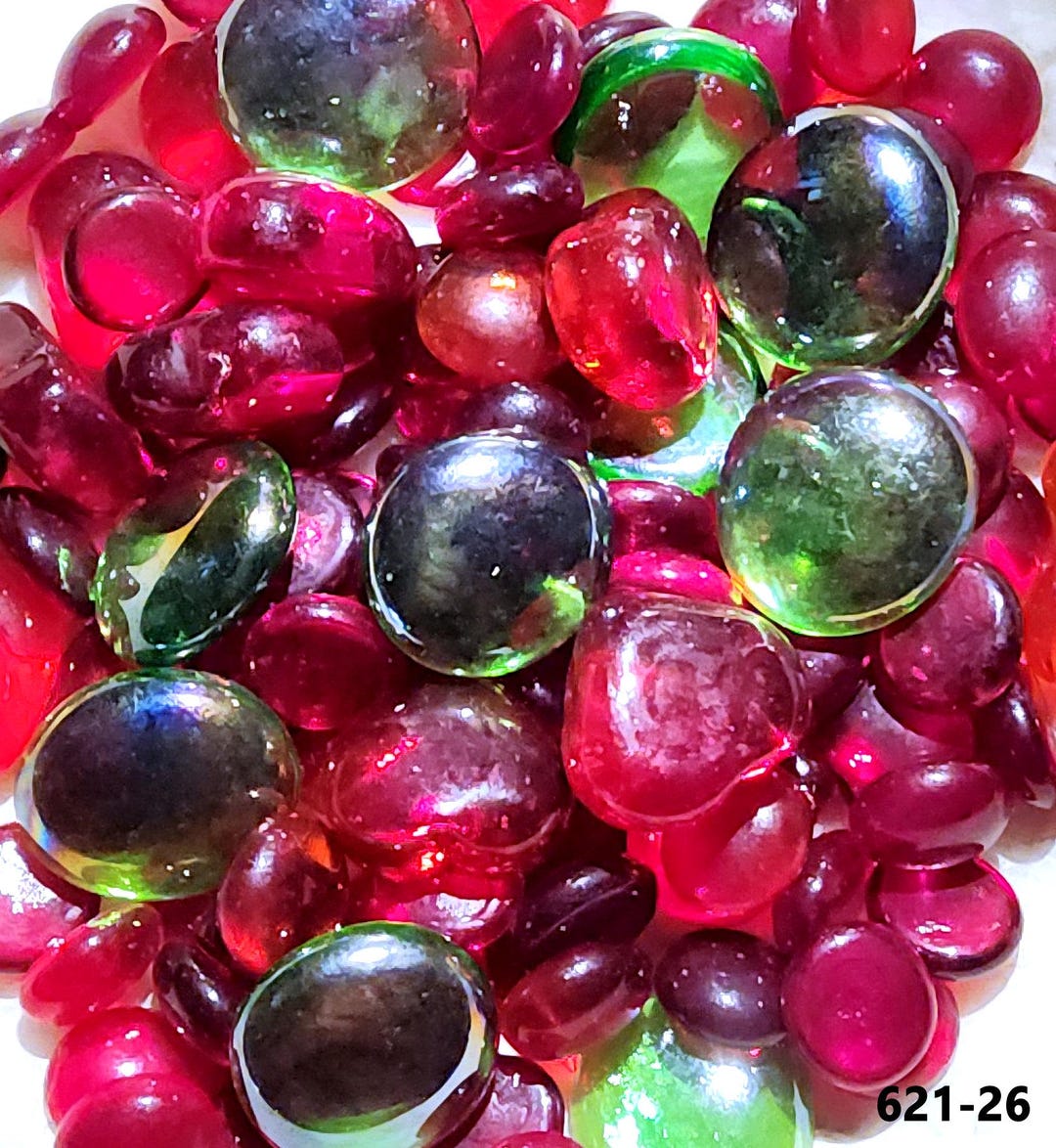 Bundle of Glass Gems – Red, Green & Clear – Mixed Shapes – 100+ Pieces ...