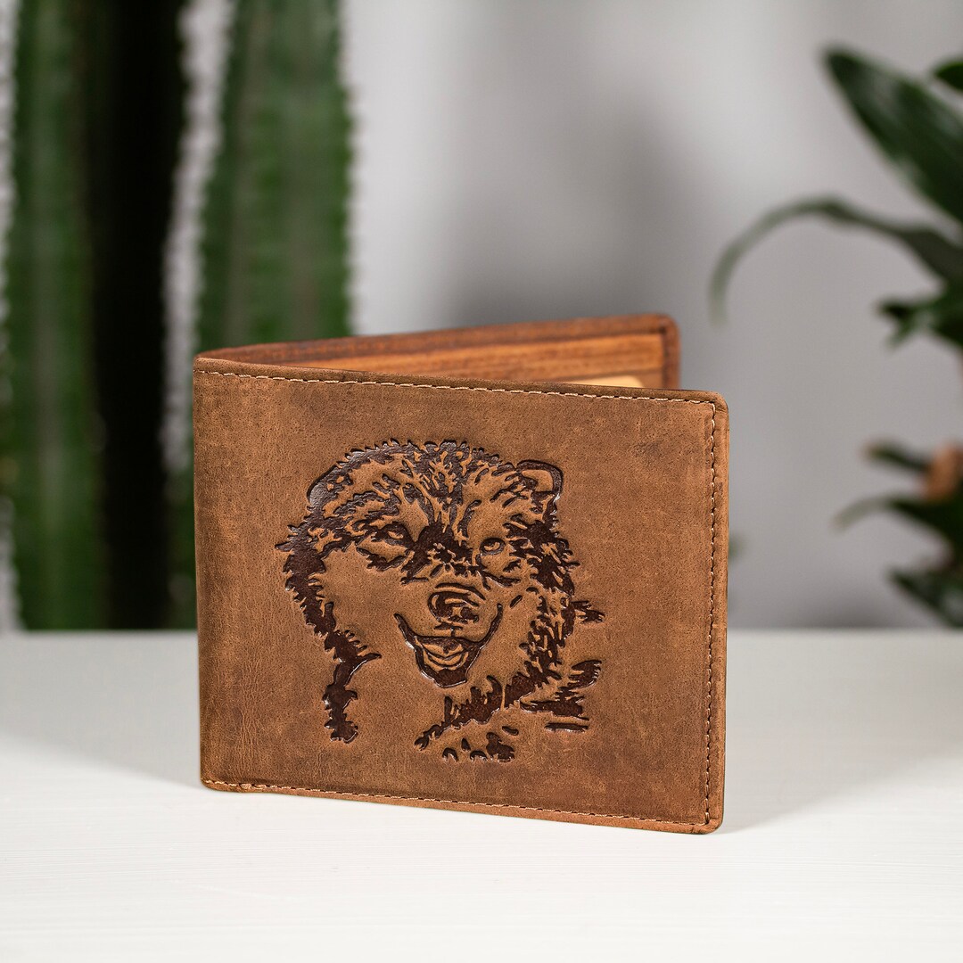 Western Wallet Wolf Lover Gift Leather Wallet Cowboy Wallet - Etsy