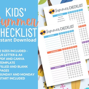 Summer Checklist, Screen Time Checklist, Daily Routine, Chores ...