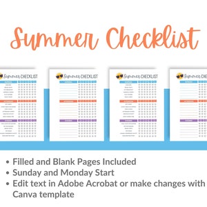 Summer Checklist, Screen Time Checklist, Daily Routine, Chores ...