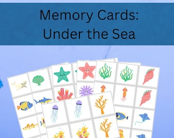 Sea Animals Matching Card Game, Memory Kids Activity, Preschool ...
