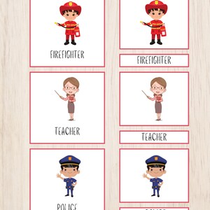 Printable Professions 3-part Cards, Matching and Reading Activity ...