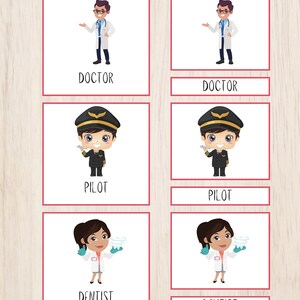 Printable Professions 3-part Cards, Matching and Reading Activity ...