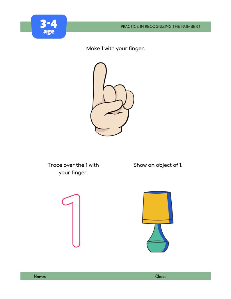 Printable Recognizing Numbers Worksheets, Printable Preschool Age 3-4 ...