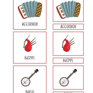Printable Musical Instruments 3-part Cards, Matching and Reading ...