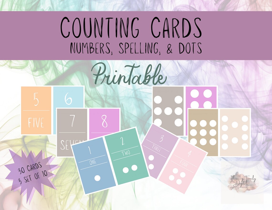 Counting Flash Cards, Kindergarten, Number Cards, 1 Through 10 ...