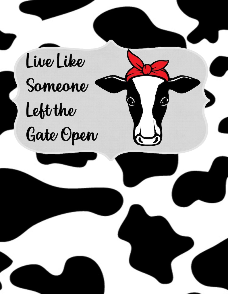 Cow Heifer Digital Planner, Journal, Hyperlinked Notebook, Aesthetic ...