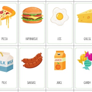 Printable Foods English 3-part Cards, Nomenclature, Montessori Style ...