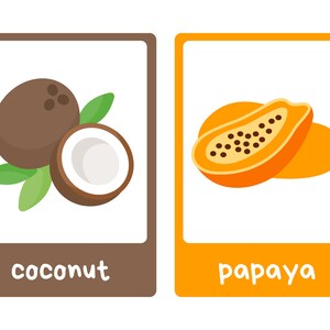 Fruits - Printable Flashcards, Preschool Educational Materials ...
