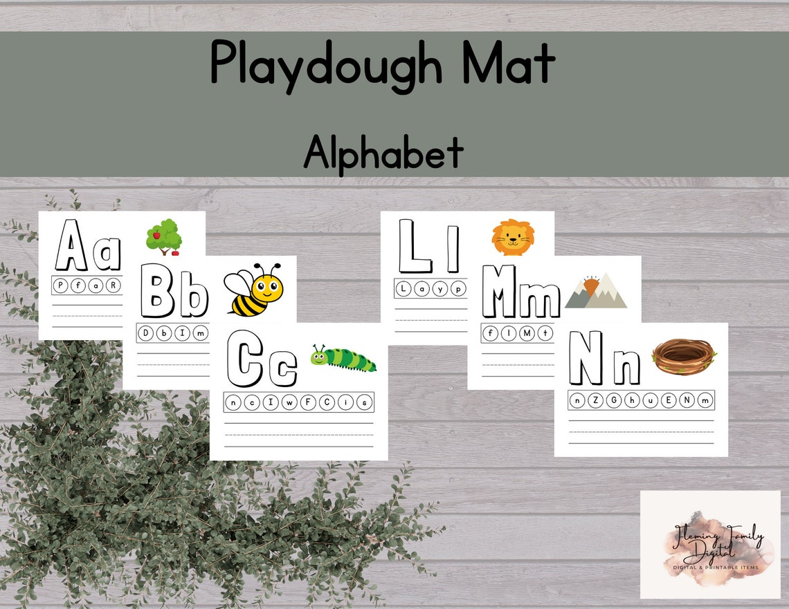 Printable Letters of the Alphabet Play Dough Mats, Printable Tracing ...