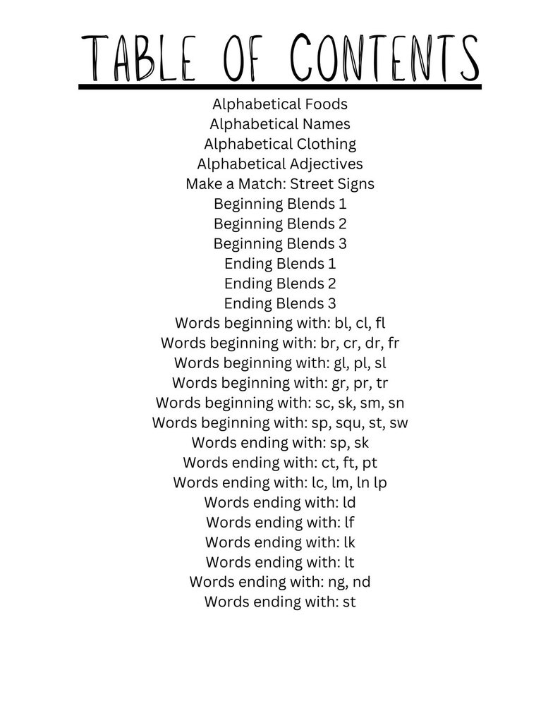 Printable Workbook, First Grade Words, Crossword, Blends, Sounds ...