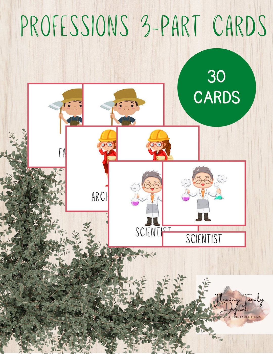 Printable Professions 3-part Cards, Matching and Reading Activity ...