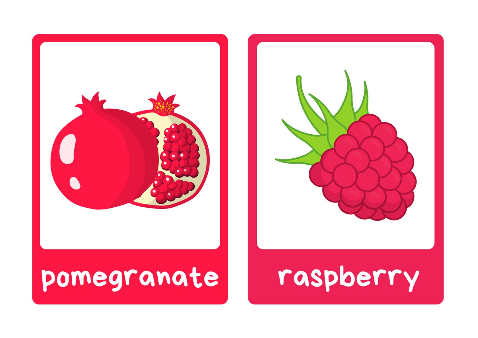 Fruits Printable Flashcards Preschool Educational - Etsy