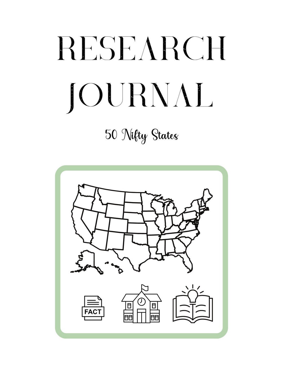 50 Nifty States Research Journal and Flashcards, USA Facts, Capitals ...