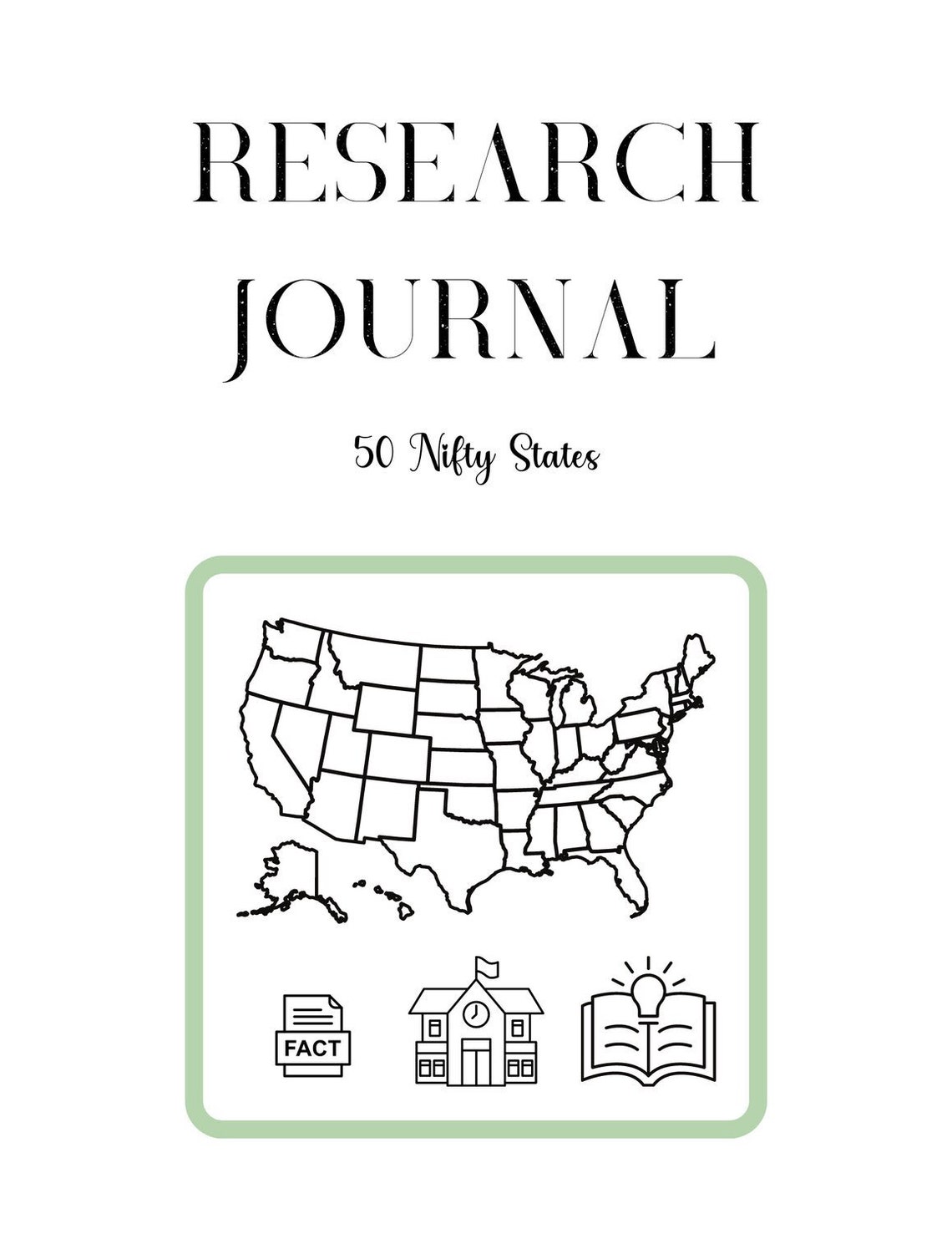 50 Nifty States Research Journal and Flashcards, USA Facts, Capitals ...
