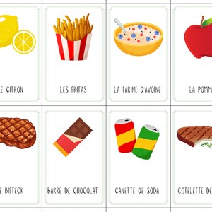 Printable Foods French 3-part Cards, Nomenclature, Montessori Style ...