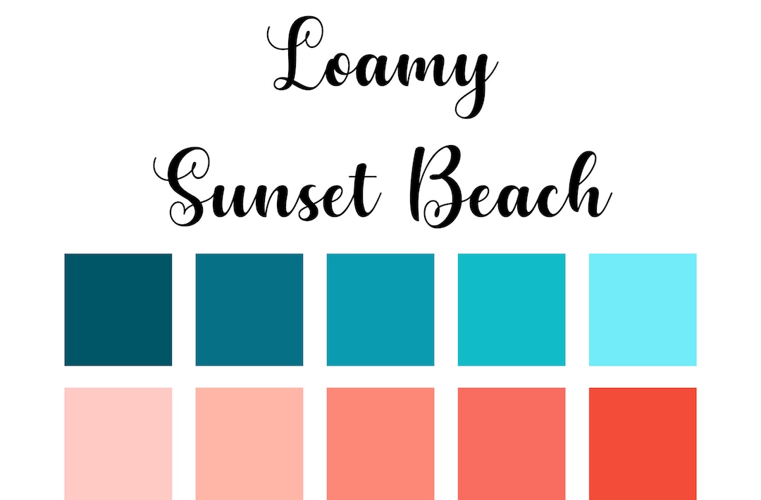 Loamy Sunset Beach | Color Palette, Procreate, Adobe Illustrator, Png ...