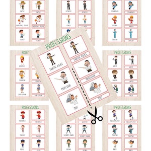 Printable Professions 3-part Cards, Matching and Reading Activity ...