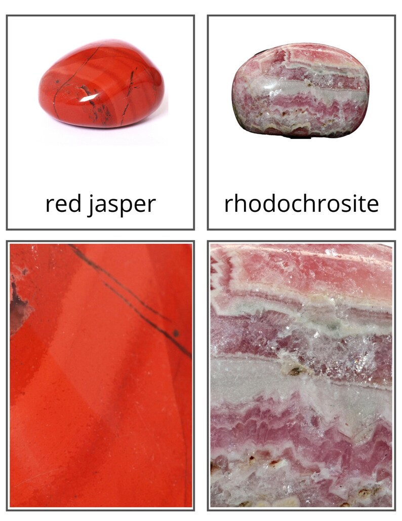 Gemstones Printable Pattern Matching Montessori Materials, Flashcards ...