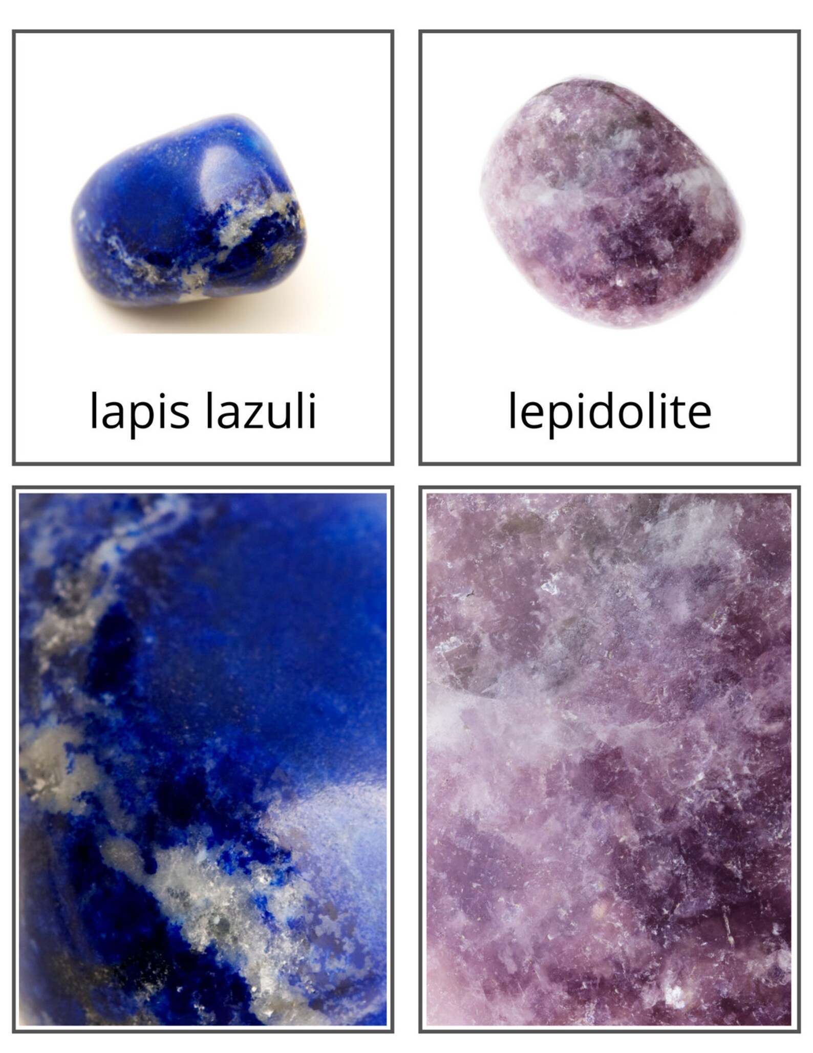 Gemstones Printable Pattern Matching Montessori Materials, Flashcards ...