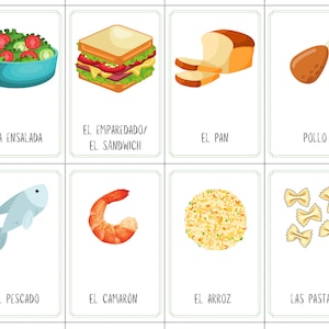 Printable Foods Spanish 3-part Cards, Nomenclature, Montessori Style ...