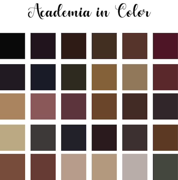 Academia in Color Color Palette Procreate Adobe - Etsy
