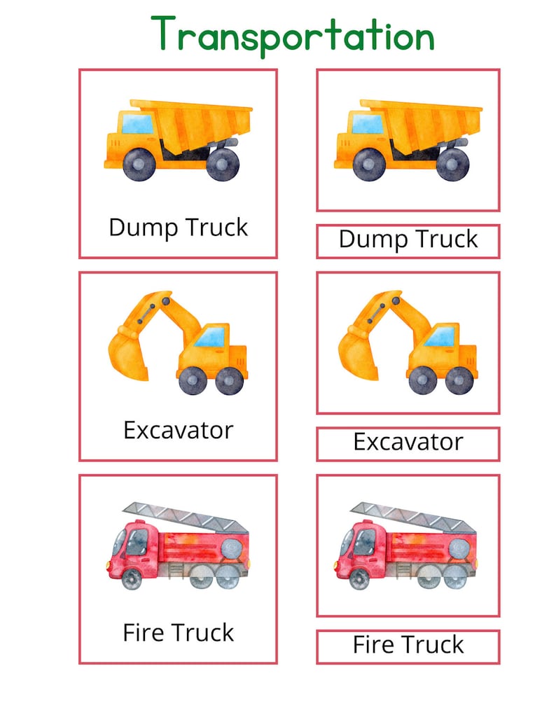 Printable Modes of Transportation A-Z Flashcards - Montessori Three ...