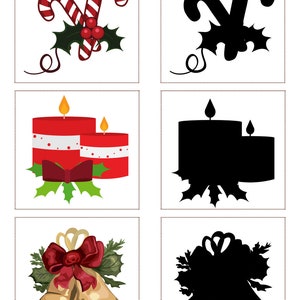 Printable Christmas Matching Shadow Cards. Montessori Style. Preschool ...