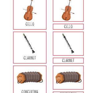 Printable Musical Instruments 3-part Cards, Matching and Reading ...