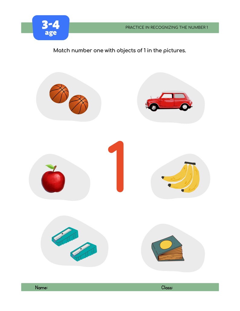 Printable Recognizing Numbers Worksheets, Printable Preschool Age 3-4 ...