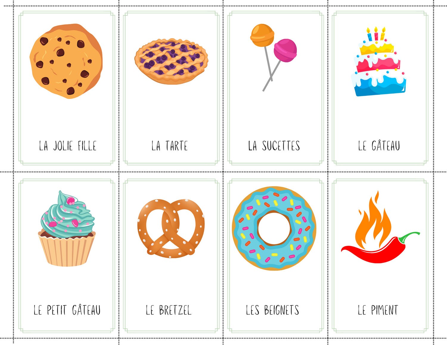 Printable Foods French 3-part Cards, Nomenclature, Montessori Style ...