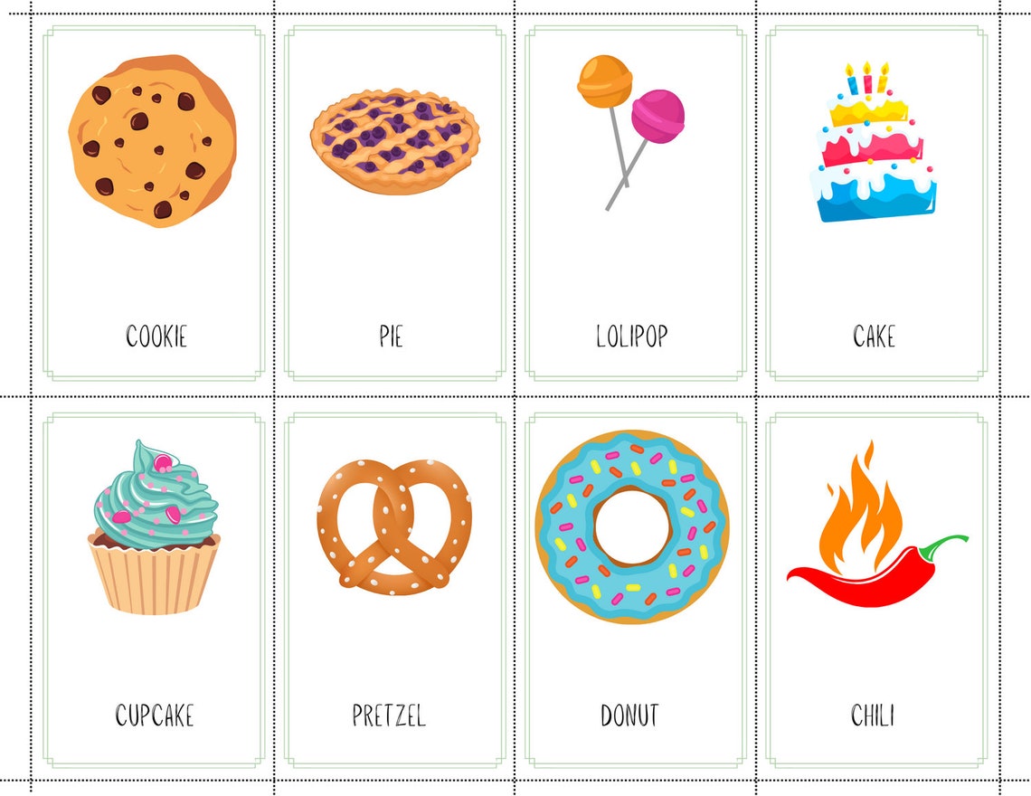 Printable Foods English 3-part Cards, Nomenclature, Montessori Style ...